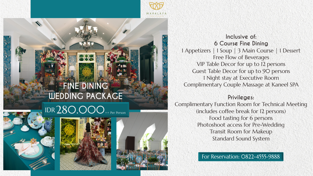 Fine Dining Wedding Package
