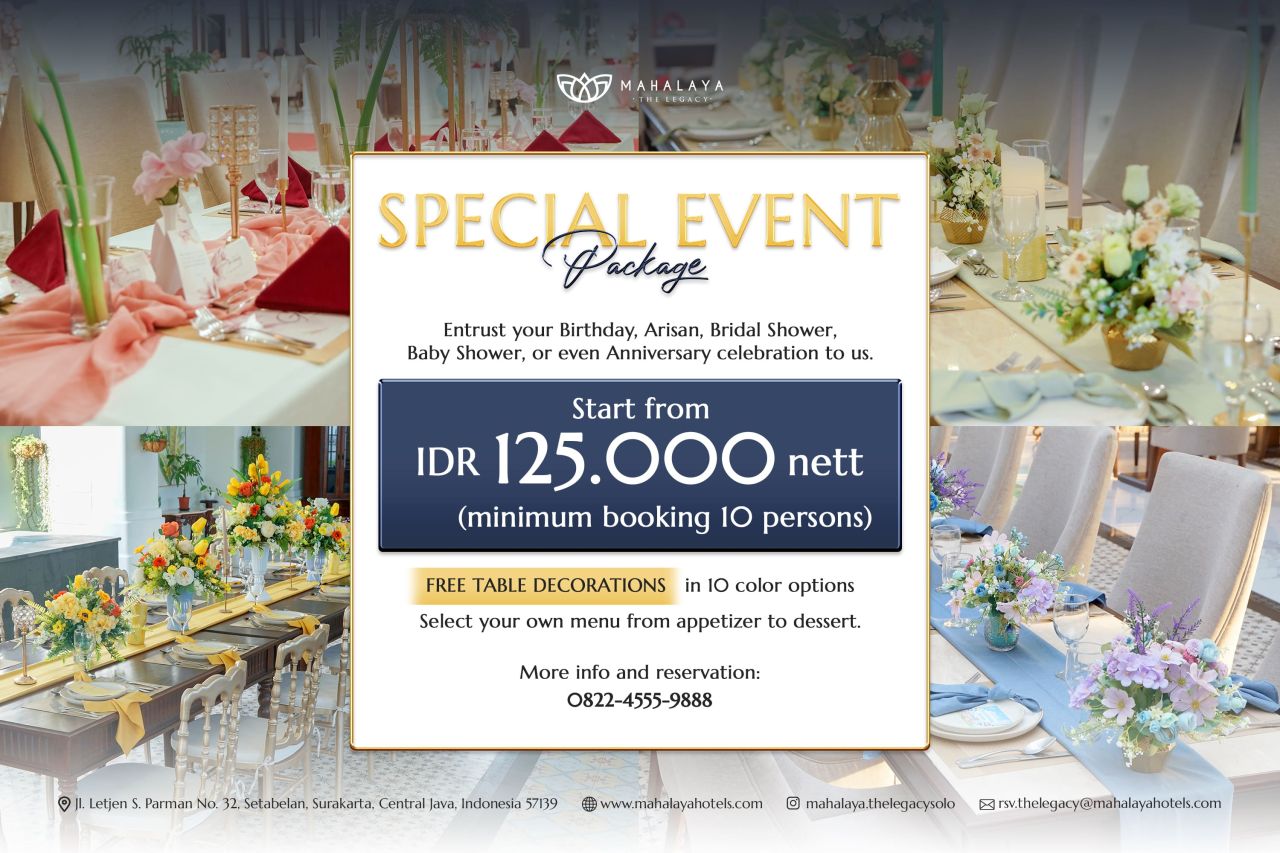 Special Event Package at Mahalaya Hotel Solo